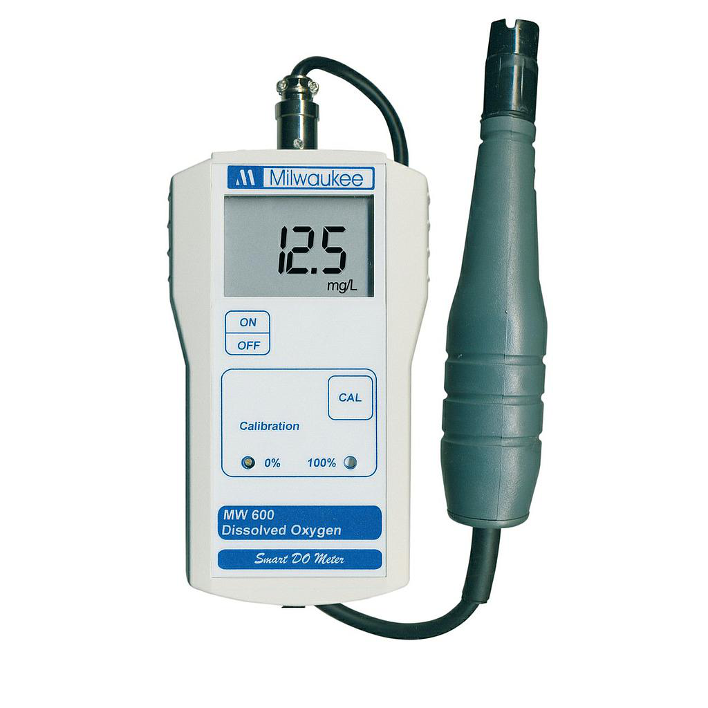 Medidor de oxígeno disuelto portátil LED con repuestos Milwaukee MW600 | Equipamiento Cientifico